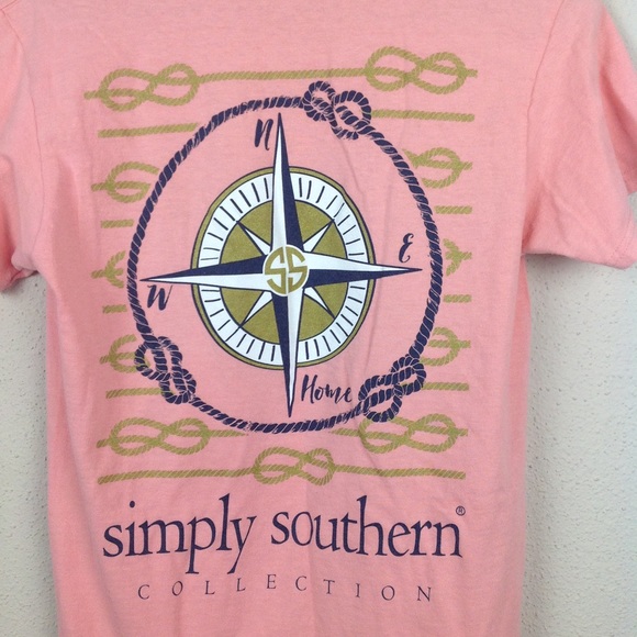 Simply Southern | Tops | Simply Southern Pink Nautical Compass Tee ...